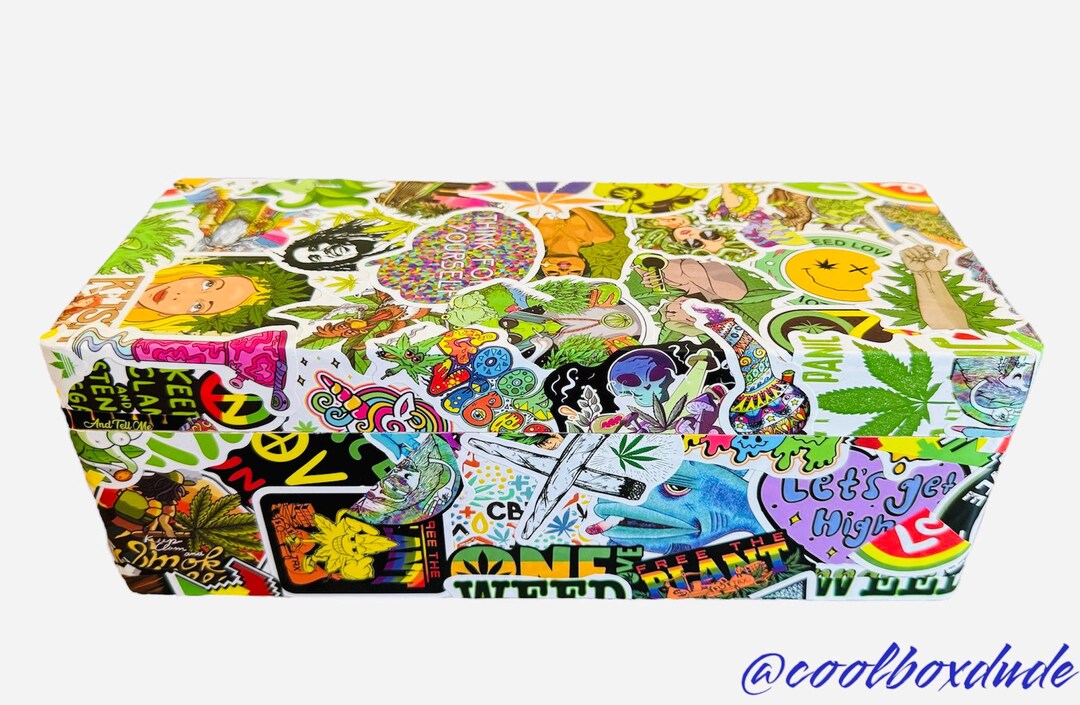 Cannabis Sticker Themed Stash Box Marijuana Stash Box Gift Box Savings ...