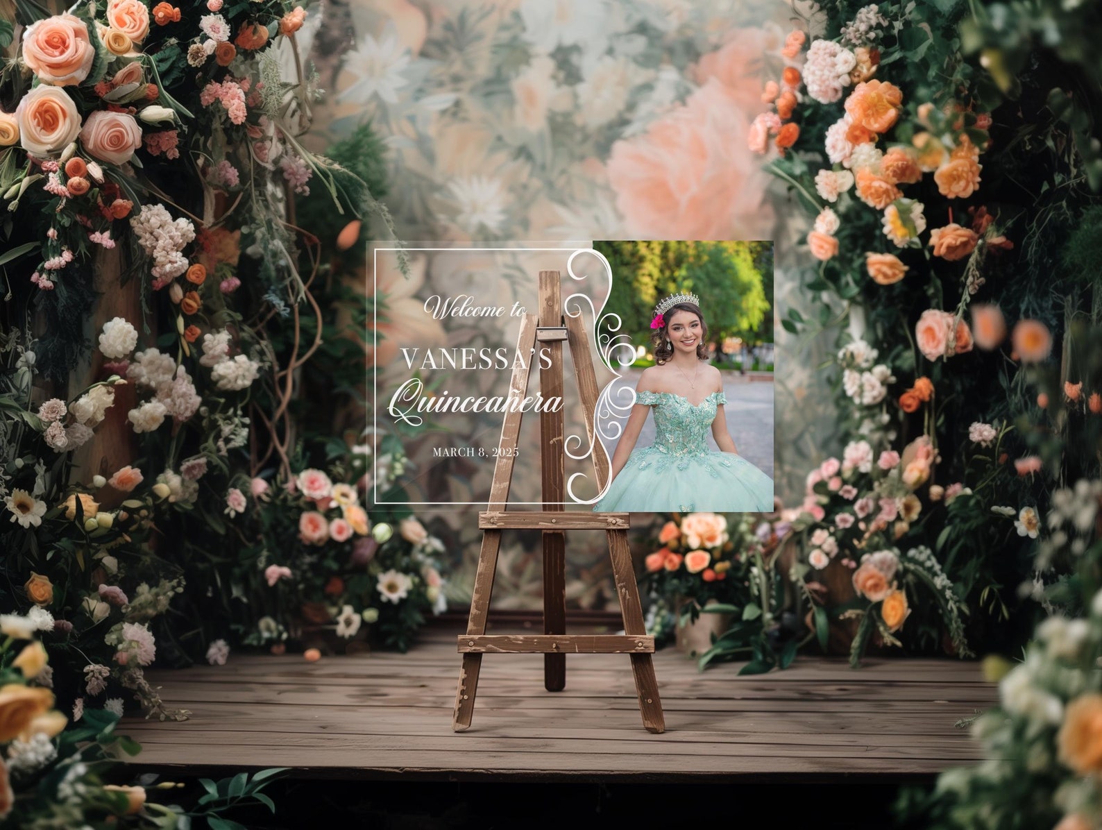 Quinceañera Welcome Sign Acrylic Quinceanera Photo Personalized Sign ...