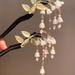 Handmade Black Wood Hair Stick, Elegant Lily Flower Tassel Hair Pin ...
