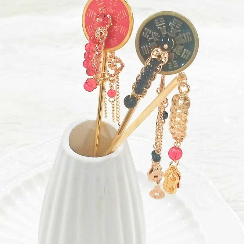 Red Gold Hairpin - Etsy UK