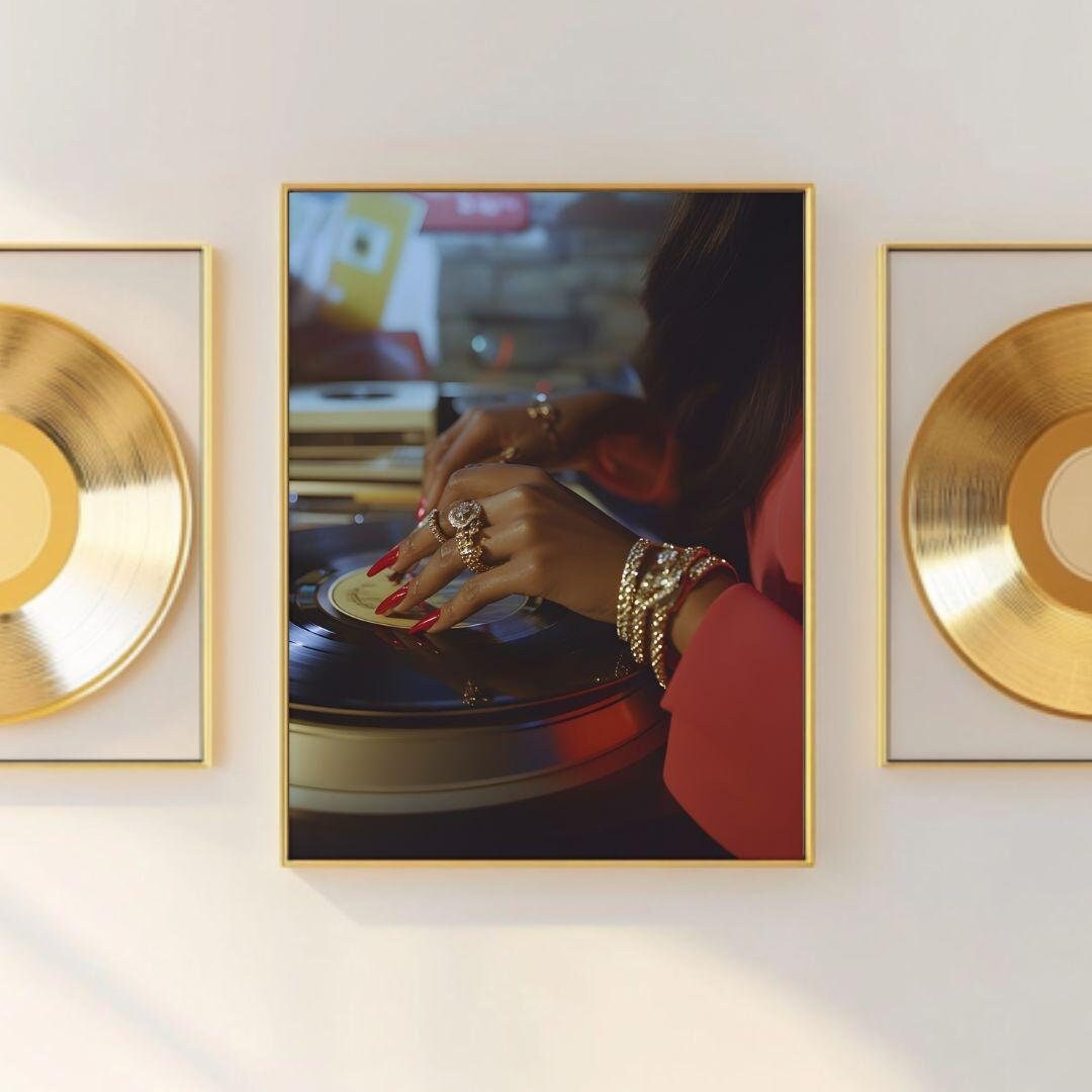 90s Hip Hop DJ Poster, Vinyl Turntable Wall Art With Urban Vibes ...