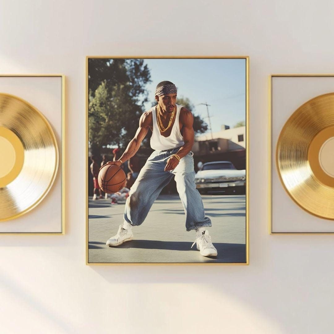 90s Hip Hop Basketball Poster - Retro Streetball Wall Art - Etsy