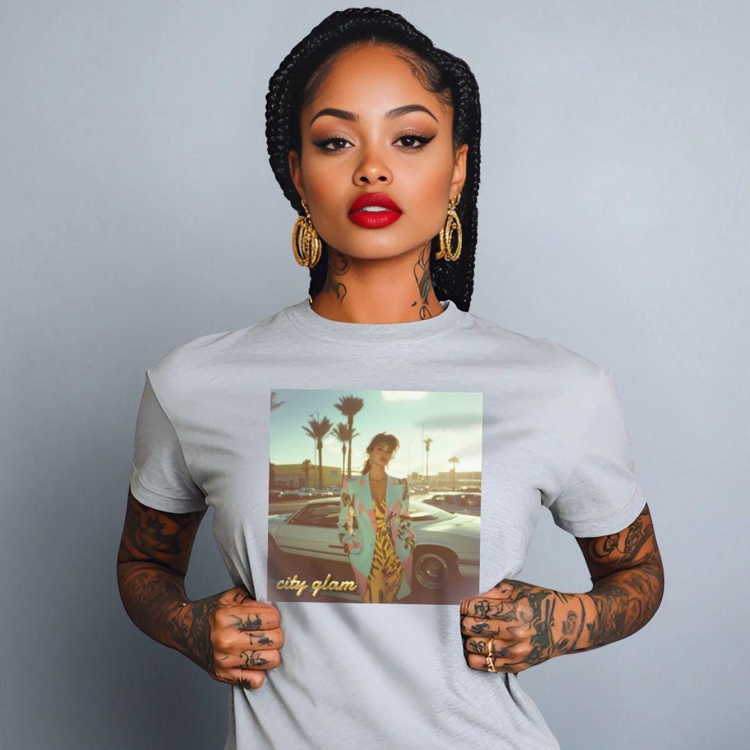 Retro Glam Baddie T-shirt 80s Nostalgia, Tropical Vibes, Urban ...