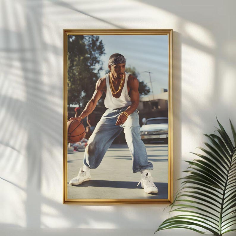 90s Hip Hop Basketball Poster - Retro Streetball Wall Art - Etsy