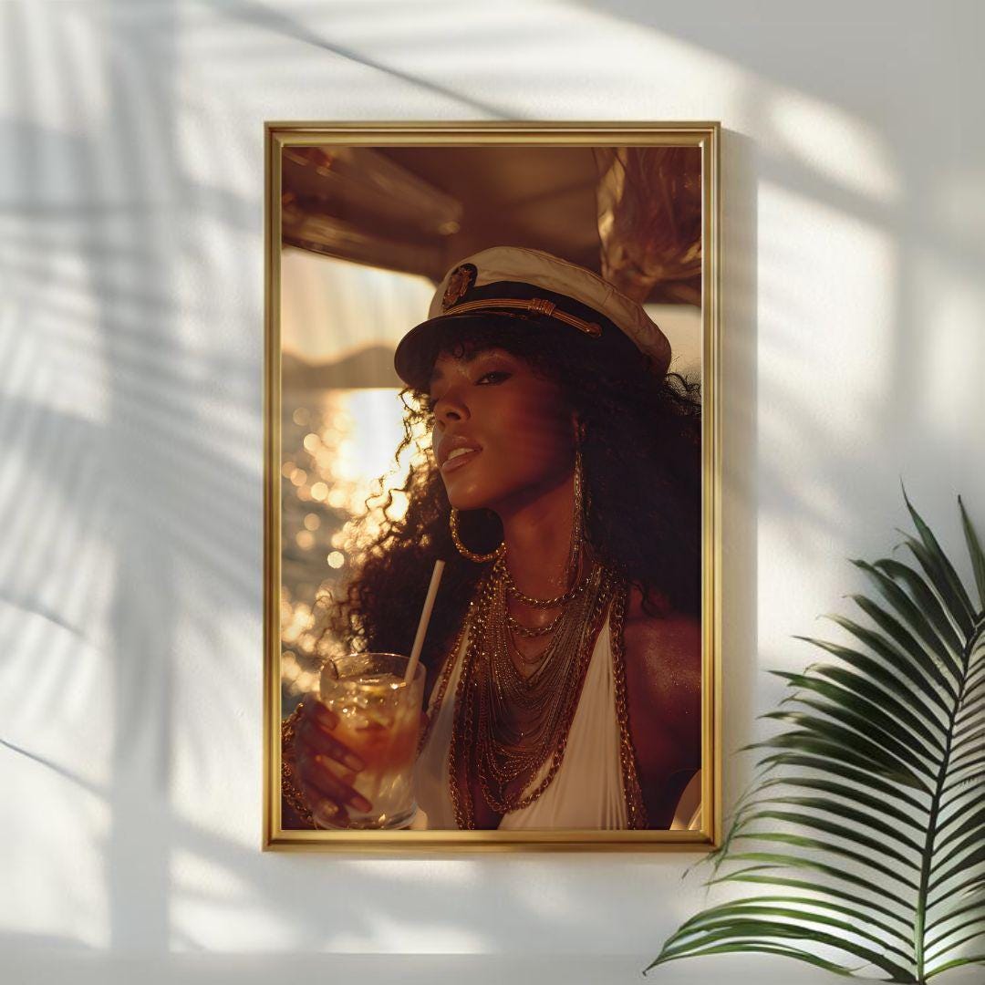 Captain of Cool Poster – 80s Yacht Glam Wall Art for Bold Vintage ...