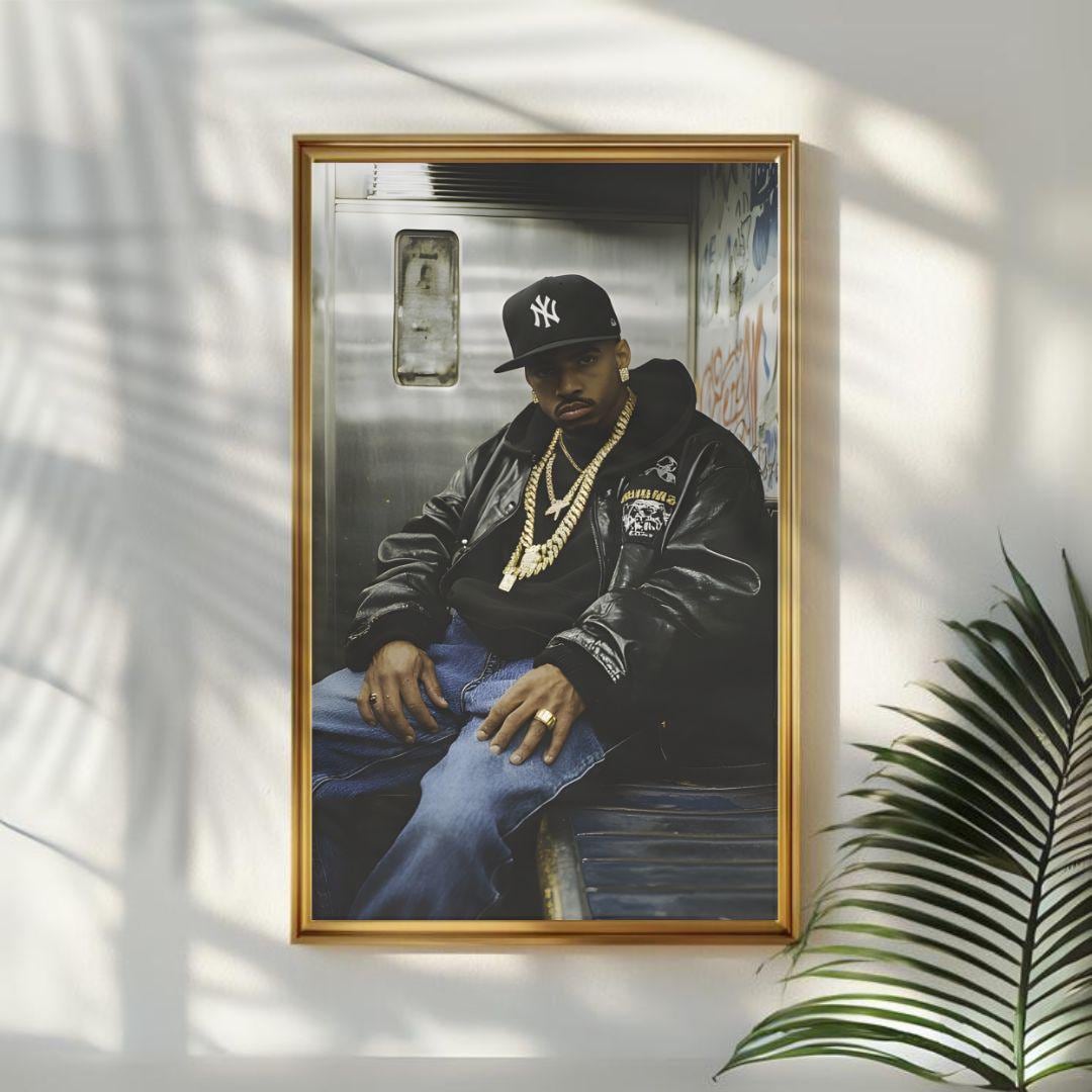 90s Hip Hop Subway Poster - Retro Rap Lifestyle Wall Art, Urban ...