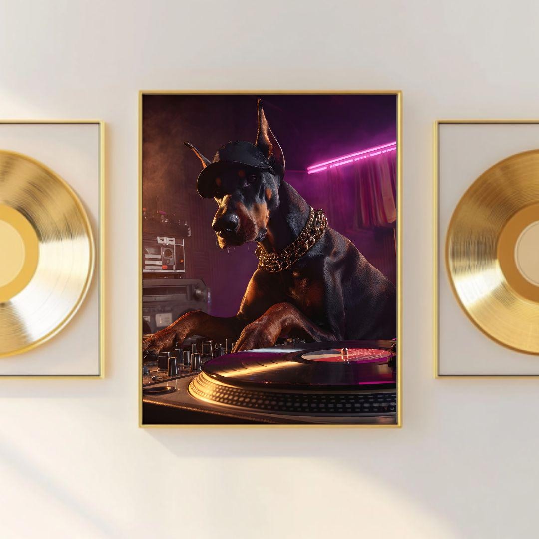 DJ Doberman Poster – Hip-hop Rap Decor, Music Studio Art - Etsy