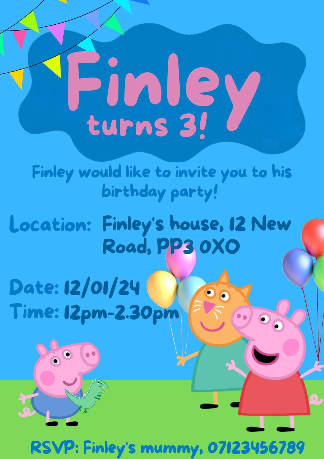 Customizable Birthday Invitation Editable Party Invitation Template ...