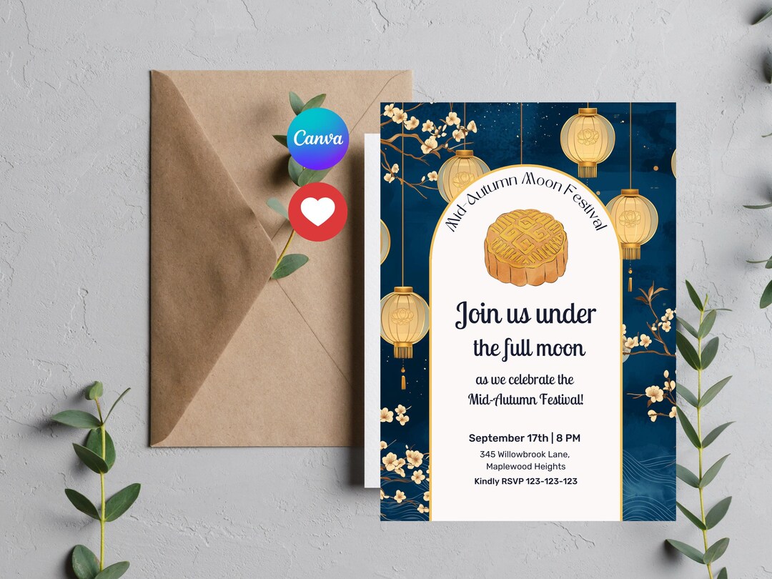Mid Autumn Festival Template, Chinese Moon Festival, Party Invitation ...