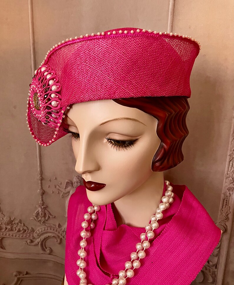 Hot Pink Kanzashi Toque Hat - Etsy