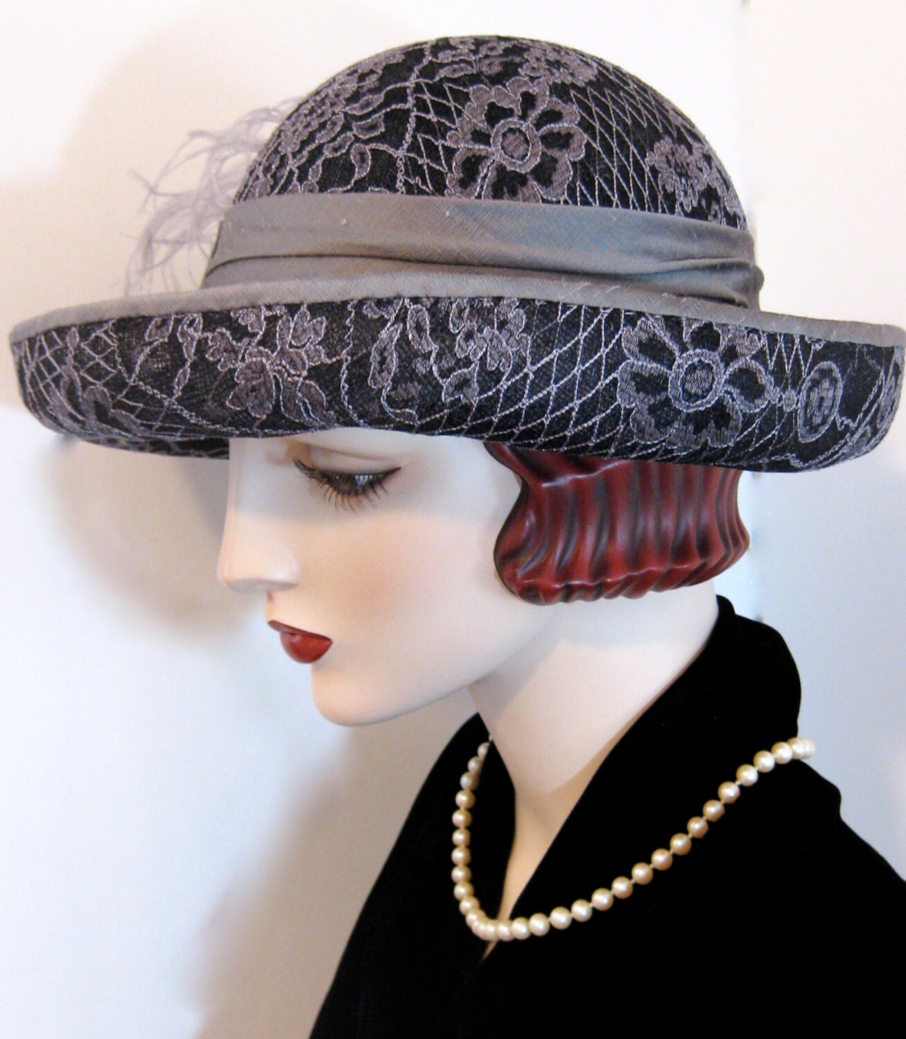 Pewter Lace Cloche - Etsy