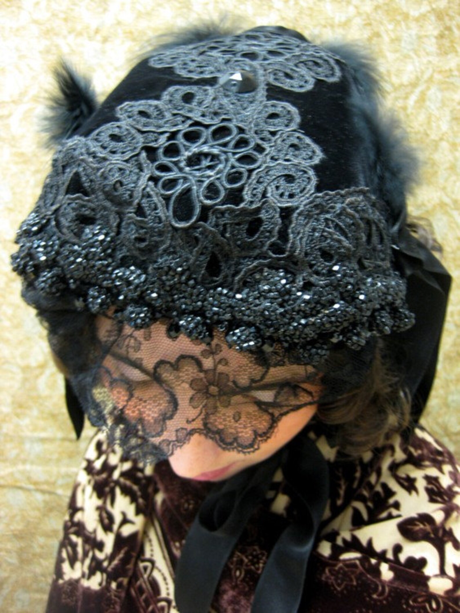 Victorian Mourning Hat Ca. 1861/ Reproduction - Etsy UK