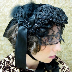 Victorian Mourning Hat Ca. 1861/ Reproduction - Etsy