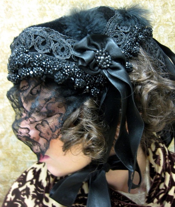 Victorian Mourning Hat Ca. 1861/ Reproduction - Etsy