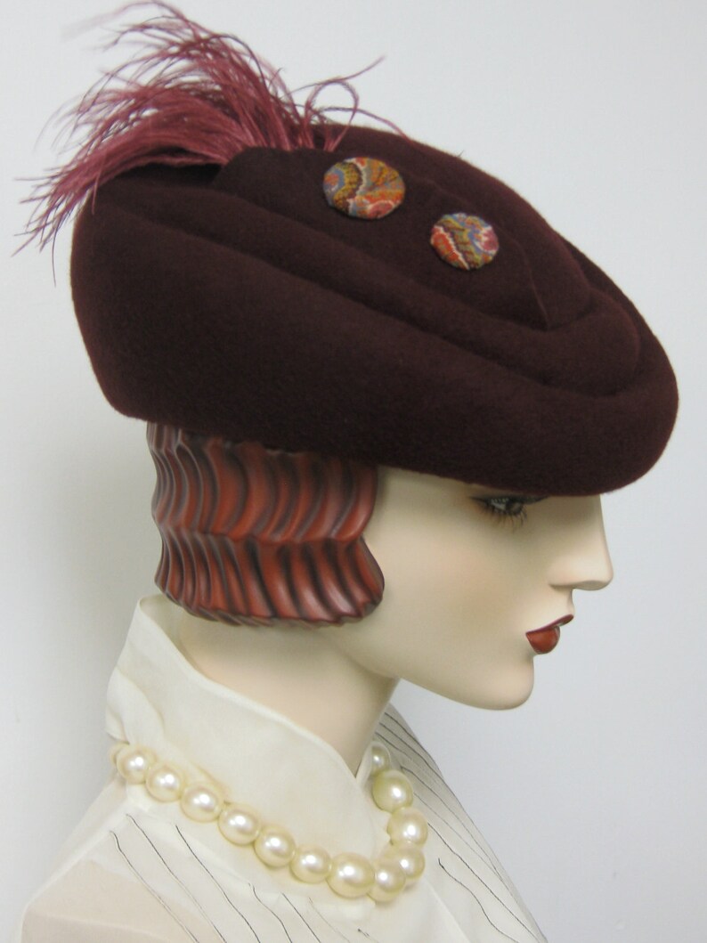 1940's French Sculpted Toque/ Bordeaux - Etsy