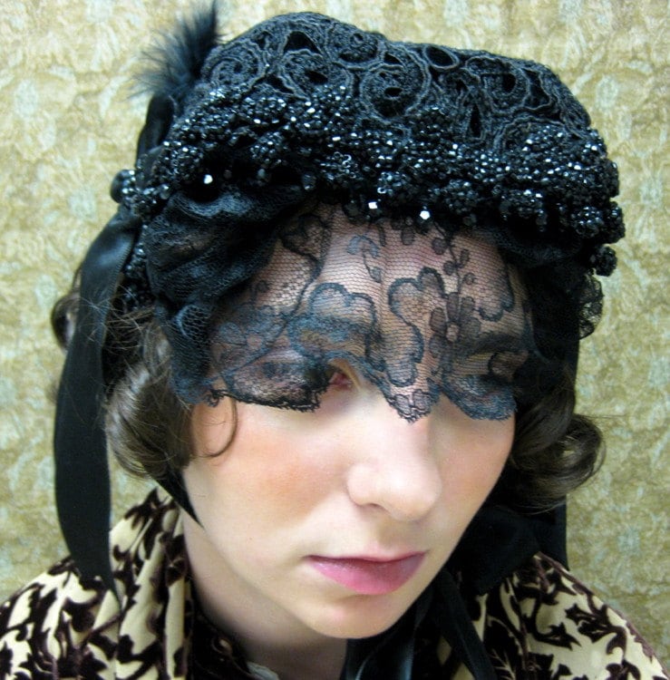 Victorian Mourning Hat Ca. 1861/ Reproduction - Etsy