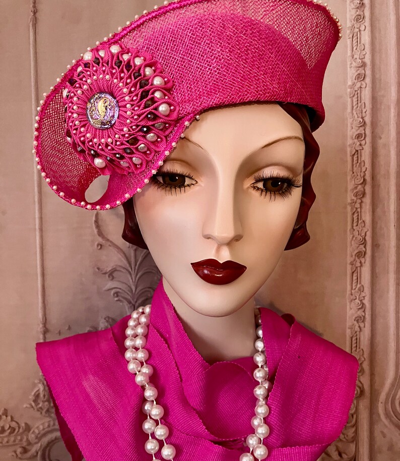 Hot Pink Kanzashi Toque Hat - Etsy