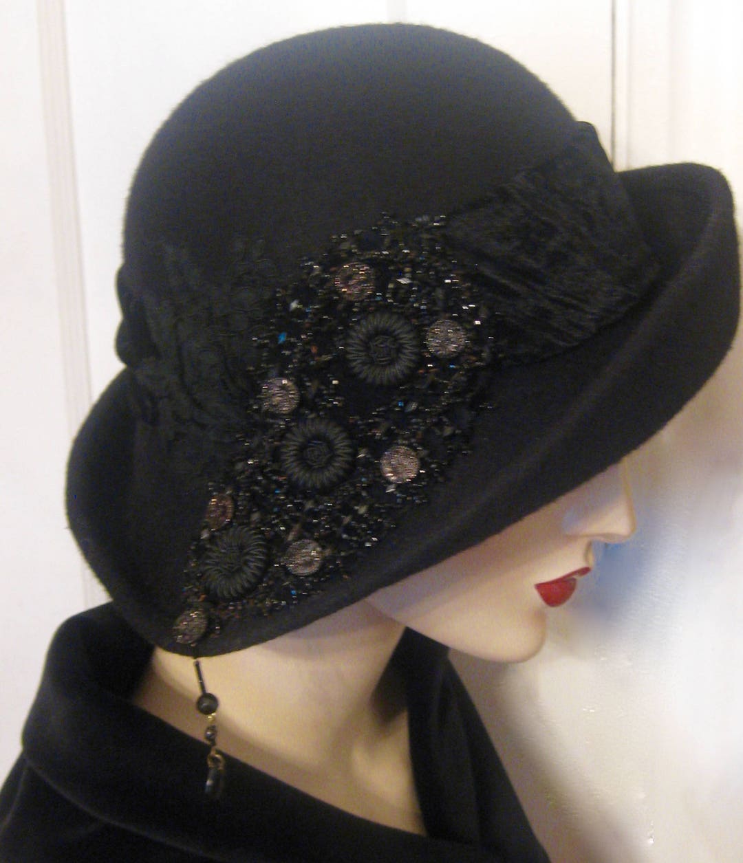 Asymmetrical Cloche With Victorian Beadwork - Etsy