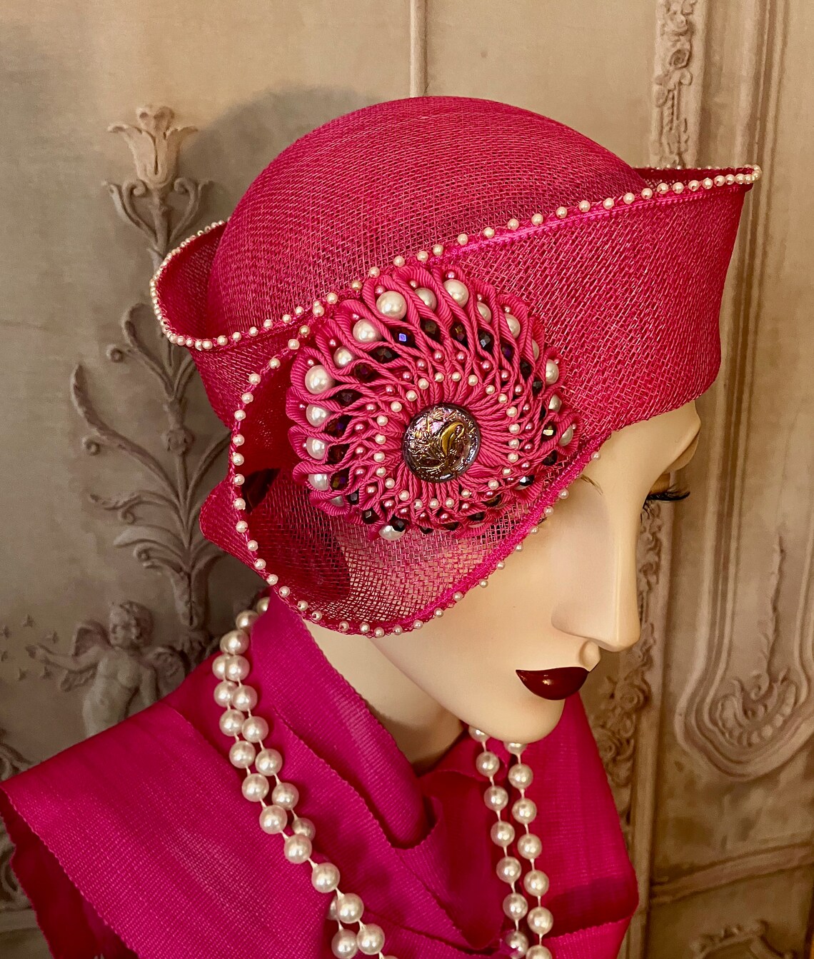 Hot Pink Kanzashi Toque Hat - Etsy