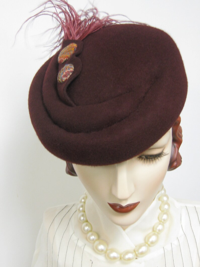 1940's French Sculpted Toque/ Bordeaux - Etsy