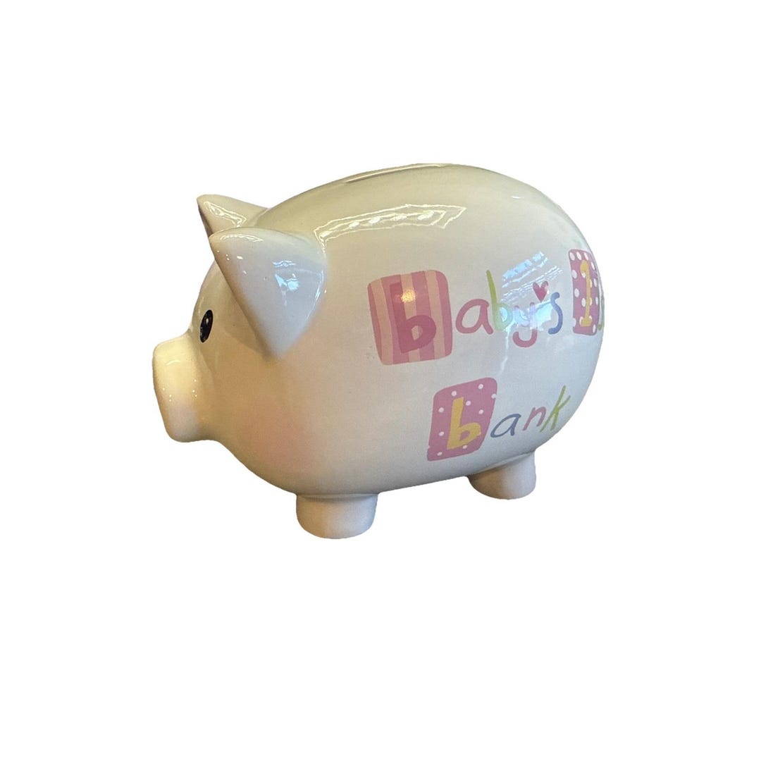 Vintage Porcelain Baby's 1st Piggy Bank - Etsy