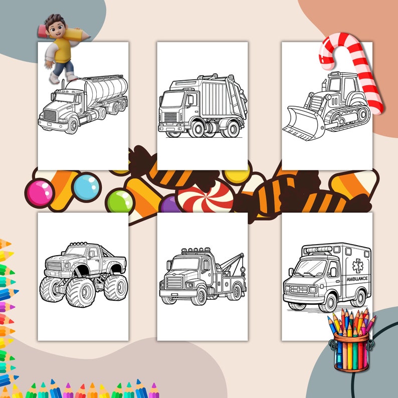 50 Awesome Vehicles, Coloring Pages for Kids, Toddlers Coloring ...