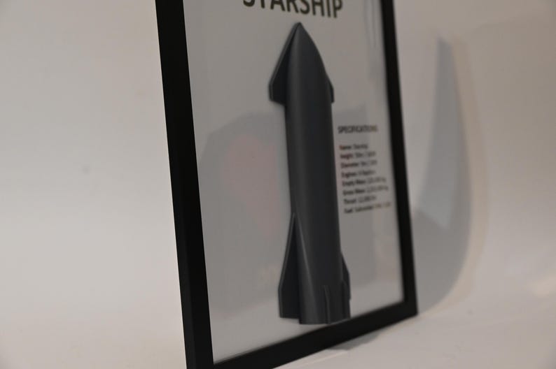 Framed Spacex Starship 3D Model – Occupy Mars Blueprint Poster - Etsy