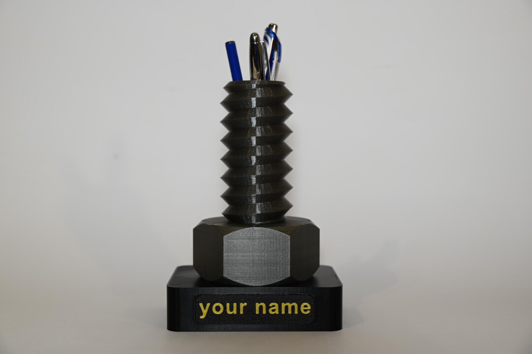 Personalized Bolt Pen Holder – 3D Printed Desk Organizer - Etsy