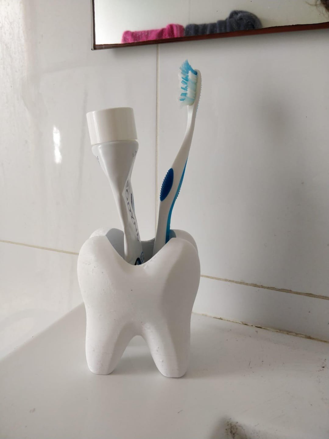 3D Printed Toothbrush Holder – Novelty Bathroom Organizer, Dentist Gift ...