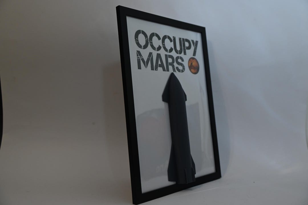 Framed Spacex Starship 3D Model – Occupy Mars Blueprint Poster - Etsy