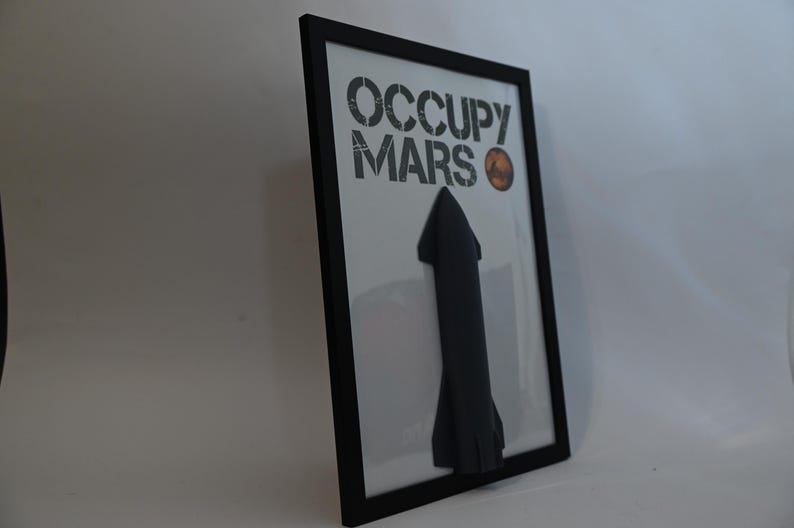 Framed Spacex Starship 3D Model – Occupy Mars Blueprint Poster - Etsy