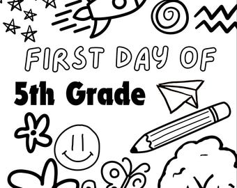 First Day of Pre-k Coloring Page - Etsy