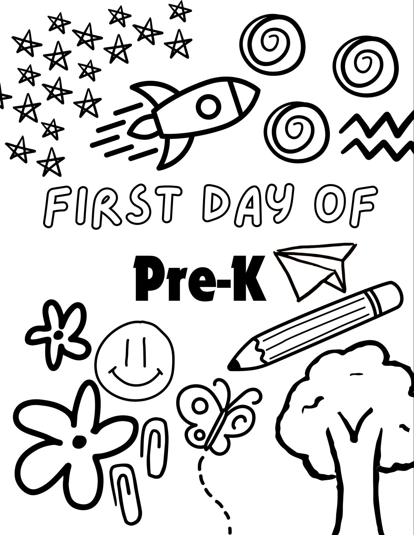 First Day of Pre-k Coloring Page - Etsy