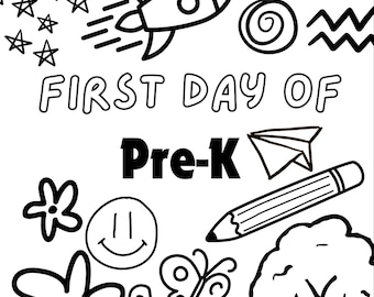 Hello Pre-k Coloring Pages - First Day of Pre-kindergarten Activity ...