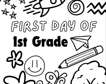 Hello First Grade Coloring Pages - First Day of 1st Grade Activity ...