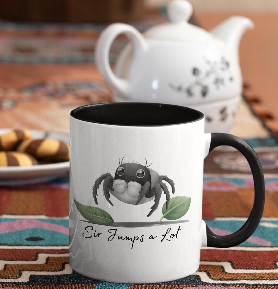 Personalized Jumping Spider Mug, Custom Name Coffee Cup, Creepy Cute ...