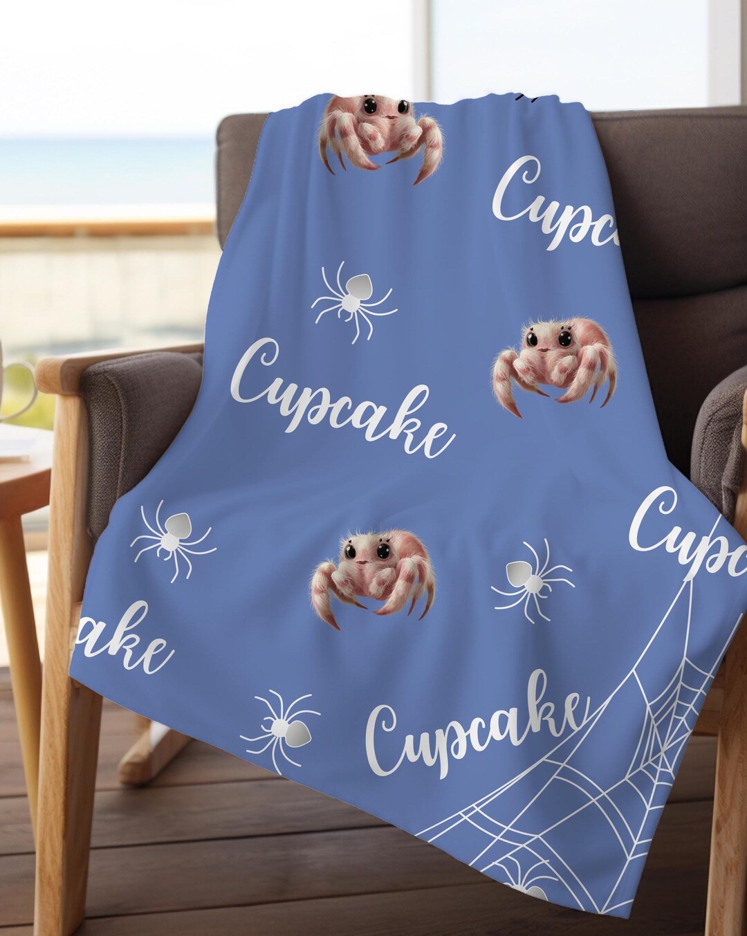 Personalized Jumping Spider Blanket, Custom Spider Lover Gift, Cute Bug ...