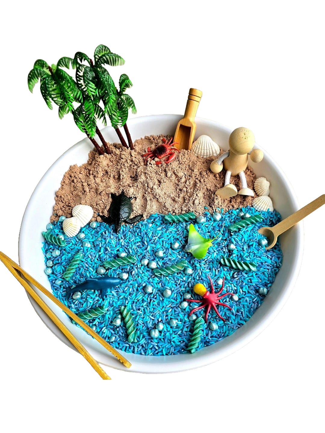 Beach Sensory Play Kit Beach Small World Montessori Sensory Rice ...
