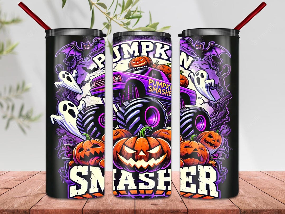 Pumpkin Smasher 20oz Skinny Tumbler Png, Happy Halloween, Cute Snarky ...