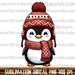 Winter Penguin Clipart PNG and JPG, Christmas Penguin Clipart,christmas ...