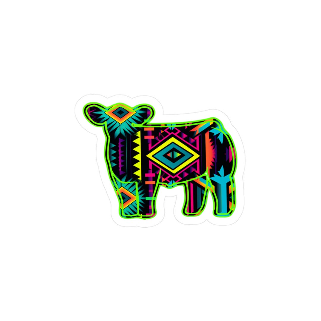 Aztec Cow, Western, Show Cattle, Neon Vinyl Decals - Etsy