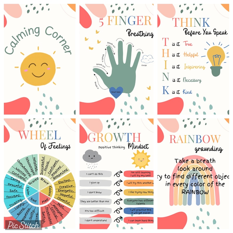 Calm Corner Posters, Multiple Sizes, Emotional Regulation for Kids ...
