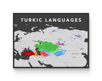 Map of Turkic Languages Matte Paper Poster high Quality - Etsy