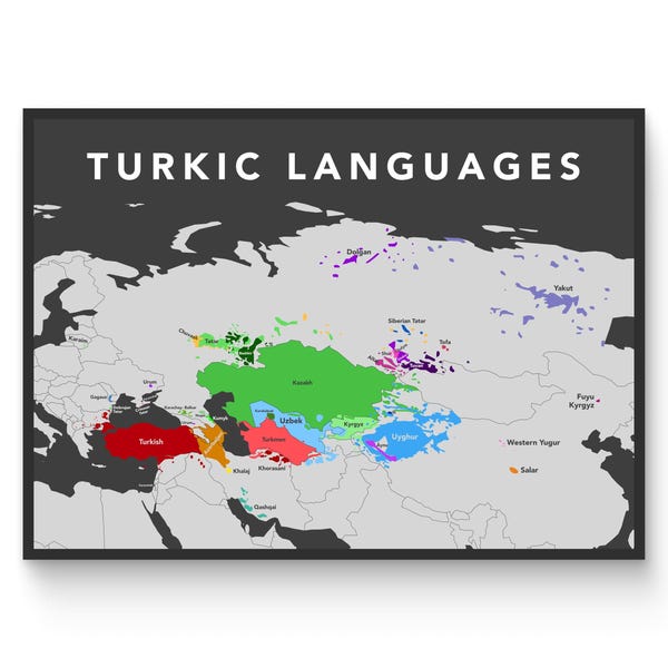 Map of Turkic Languages Matte Paper Poster high Quality - Etsy