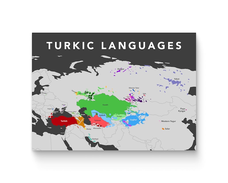 Map of Turkic Languages Matte Paper Poster high Quality - Etsy