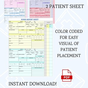 Printable Nurse Report Sheet SBAR Organizer for RN - Comprehensive ...