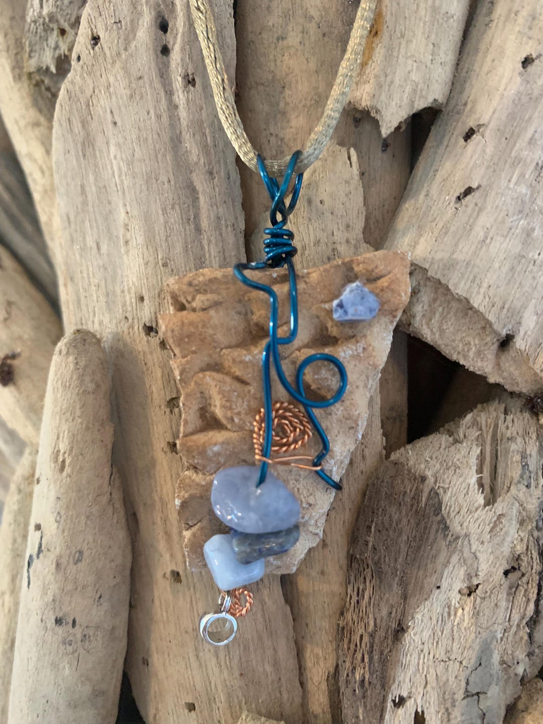 Flemish Coil, Ancient Anasazi Pottery Sherd, Wire Wrapped, Pendant ...