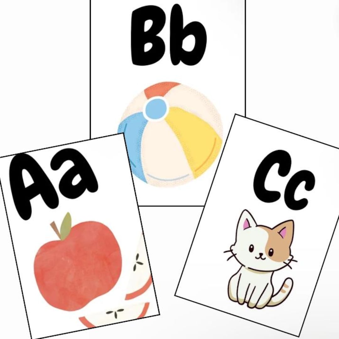 ALPHABET LEARNING CARDS - Etsy