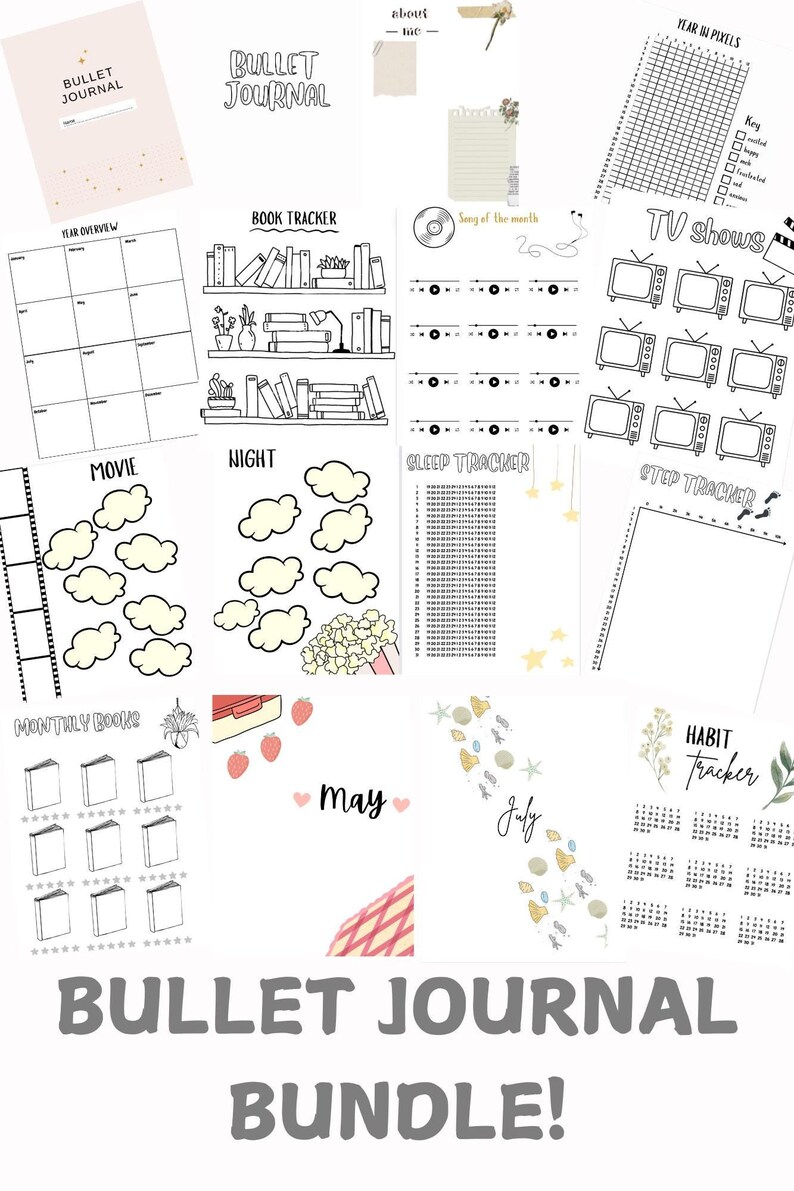 BULLET JOURNAL BUNDLE - Etsy