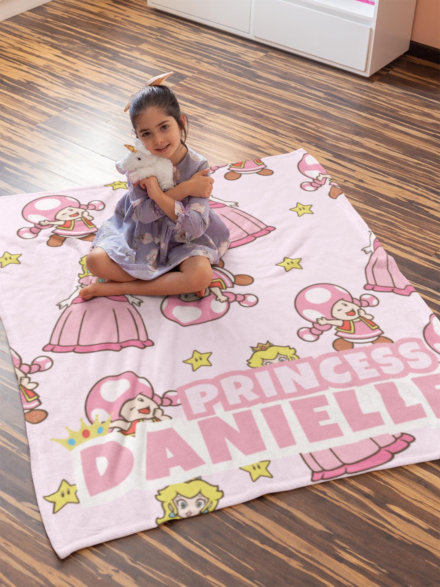 Personalized Princess Peach Blanket, Custom Blanket Princess, Gift for ...